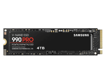 Твердотельный накопитель SSD M.2 (PCI-E NVMe 2.0 Gen 4.0 x4) 4Tb Samsung 990 PRO (R7450/W6900MB/s) 1year