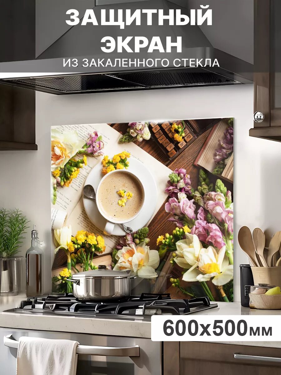 Фартук кухонный 500х600х4мм/Защитный экран для плиты
