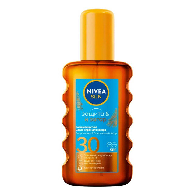 NIVEA SUN Защита и Загар SPF30 спрей 200 мл для тела - солнцезащитное средство