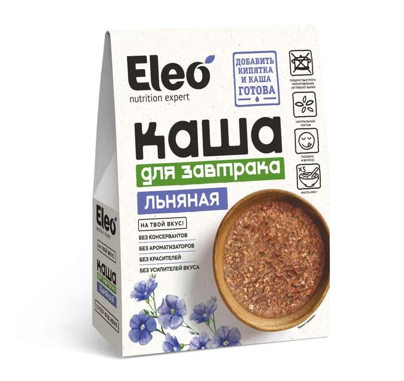 Каша мультизлаковая льняная для завтрака ELEO, 5 пакетов по 40 г