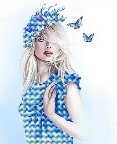 Ткань с рисунком для вышивания бисером Благовест К-4074-ш Изящность, 20 х 25 см (Бисер в комплект не входит.)