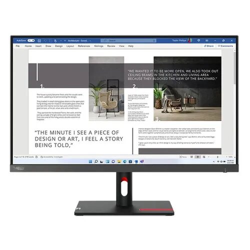 27" Монитор Lenovo ThinkVision S27i-30, 1920x1080, IPS, 100Гц, 2хHDMI, черный [63dfkat4uk]