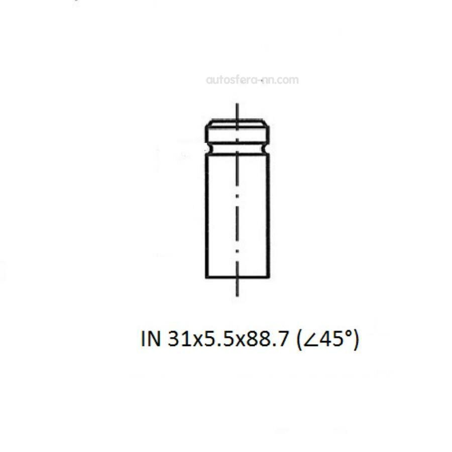 ZIKMAR Z17565R Клапан ДВС IN 31X5.5X88.6