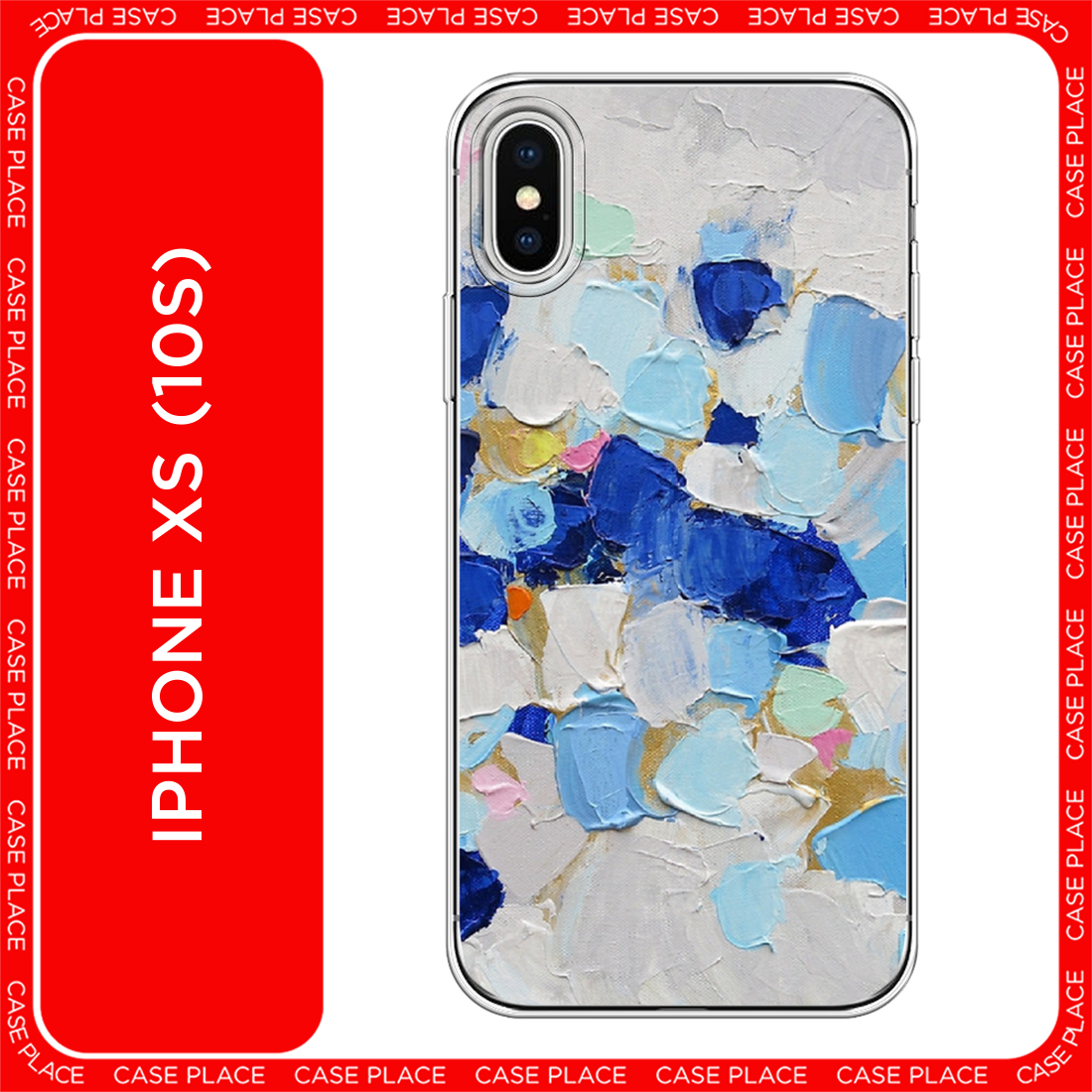Чехол на Apple iPhone XS / Айфон XS с принтом Холст сине-белый
