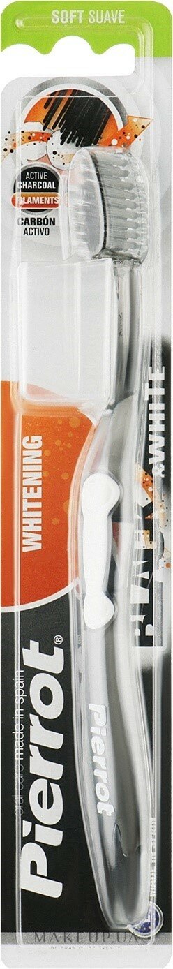 Зубная щетка с активированным углём Pierrot Black & White Active Charcoal