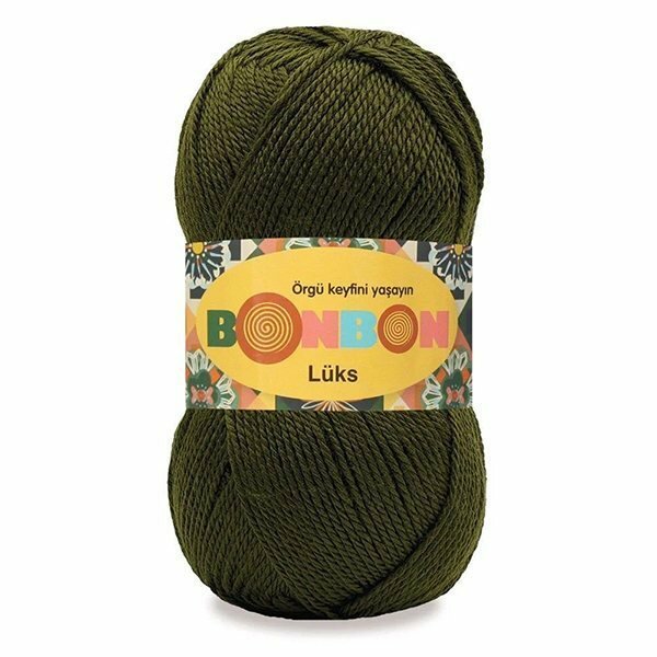Пряжа Nako BONBON LUKS 98686 т. зеленый (5 мотков)