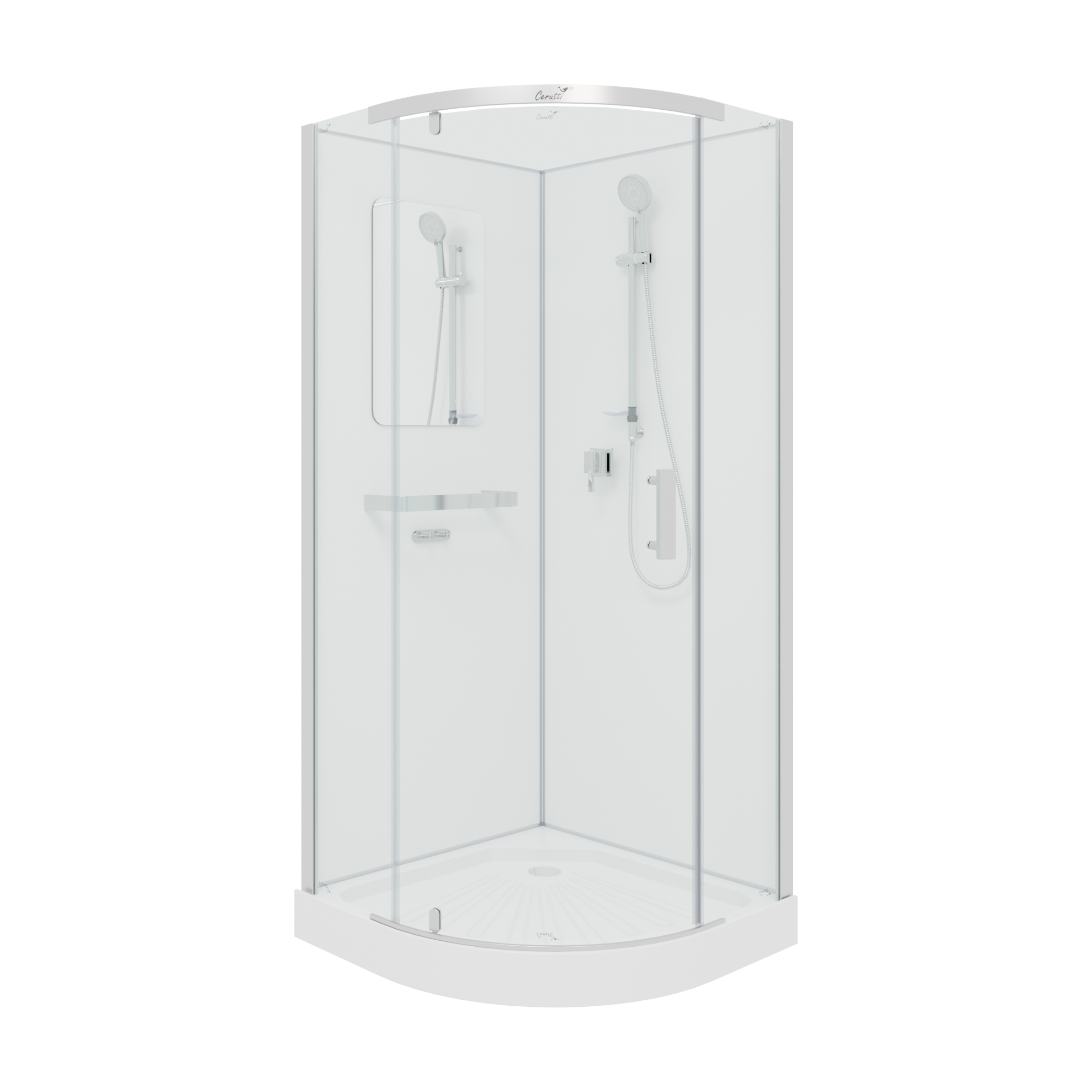 Душевая кабина Ceruttispa 90x90 KORRA90T стекло прозрачное, профиль хром