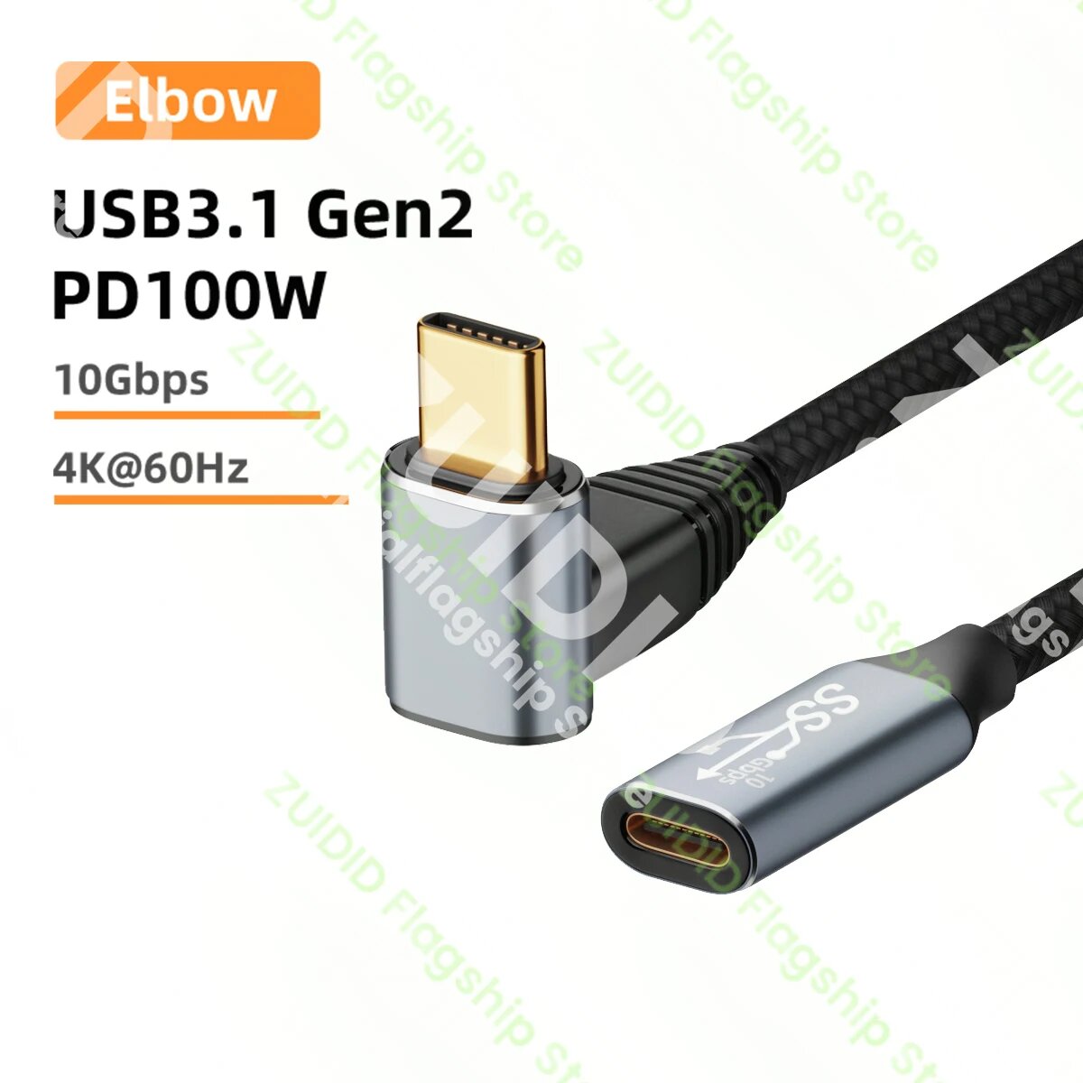 USB C — USB Type C 3.1 Gen2 10 Гбит/с Thunderbolt 3 4K при 60 Гц Кабель PD100W 5A Кабель для быстрой зарядки для MacBook Pro Steam Deck Samsung