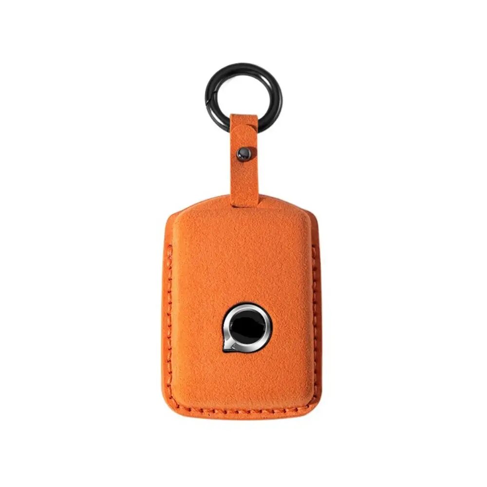 Кожаный чехол для ключа Volvo Orange round buckle