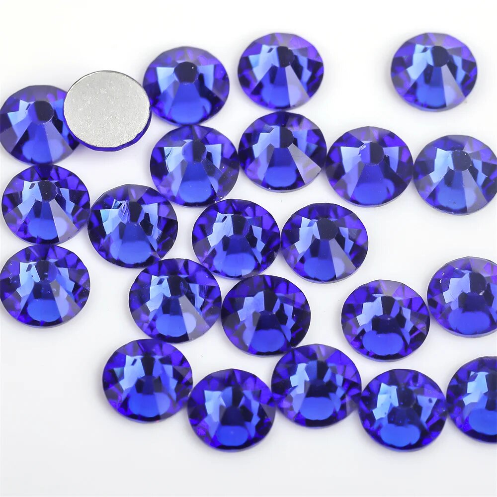 Стразы Nailsworld фиолетовые бархатные стекло SS4-SS30 Фиолетовый, SS16-1440pcs, Sapphire