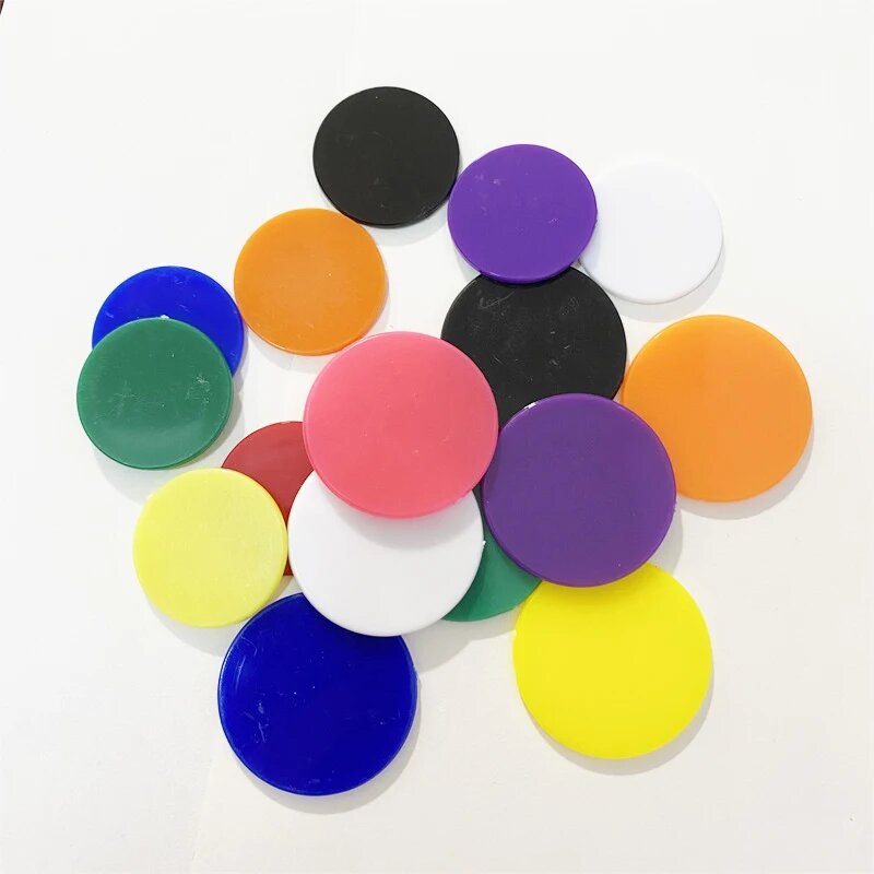 Пластиковые игровые фишки 50 шт. Красный, 25mm red