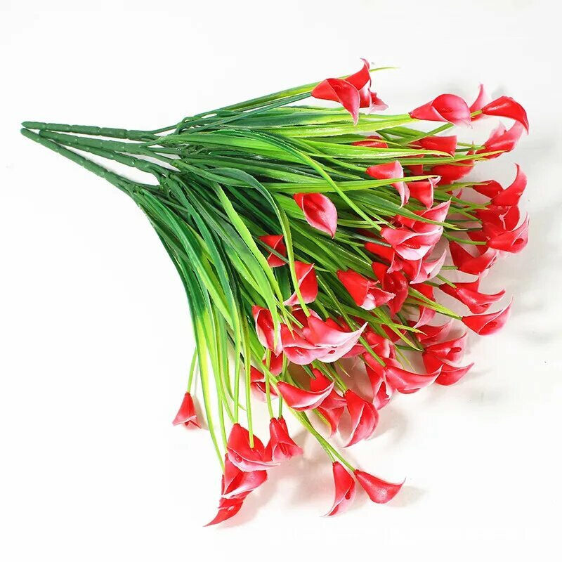 Искусственные цветы Калла Лилия пластик Красный, 5