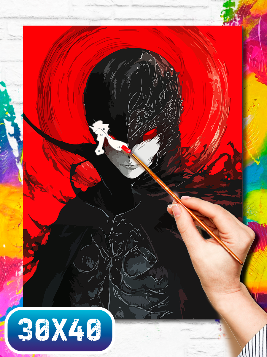 Картина по номерам на холсте аниме Берсерк (Berserk, Гриффит, Манга, Фемто) - 15268 30x40 В