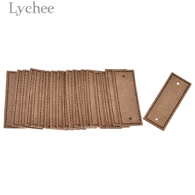 Lychee Life квадратные кожаные этикетки 20 шт Бежевый, 1