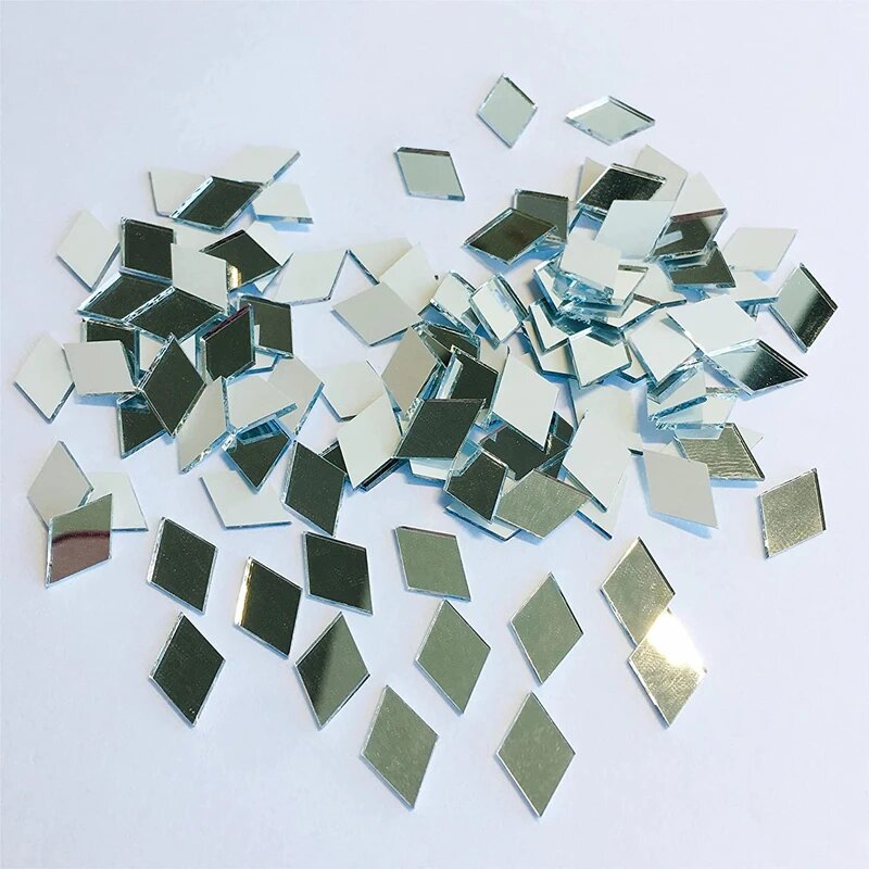 Новинка, 100 шт, стеклянная зеркальная мозаичная плитка, объемная ромбовидная форма, сделай сам, аксессуары ручной работы, домашний настенный художественный декор, поставки