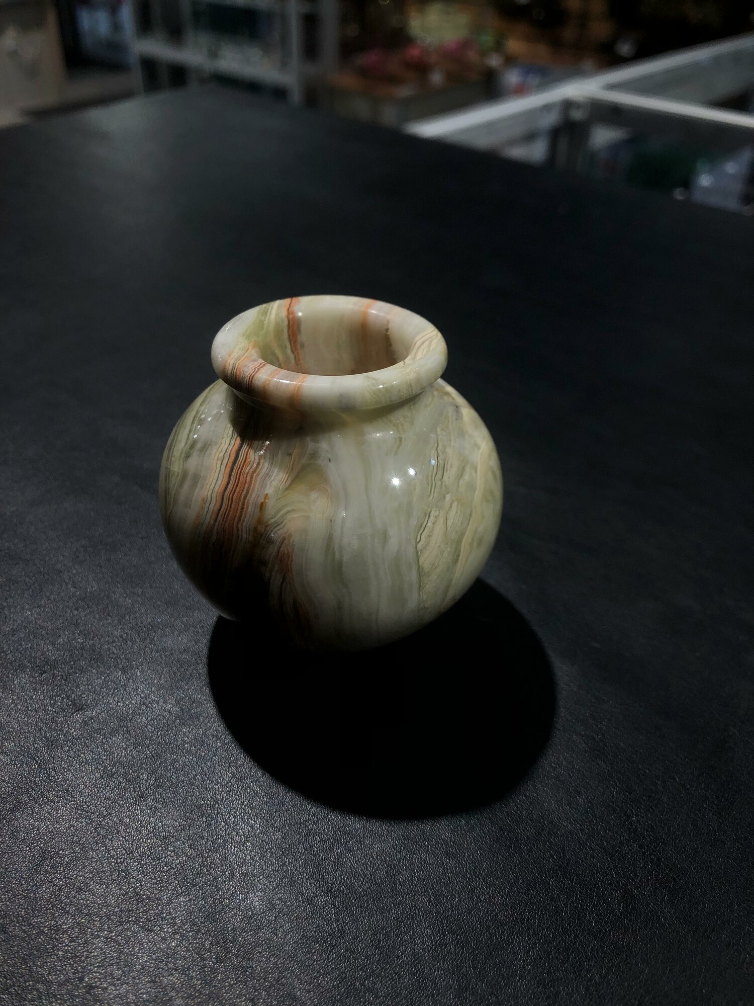 Горшок-сувенир "Оникс", из натурального камня, зеленый, 6x6 см от бренда Present61