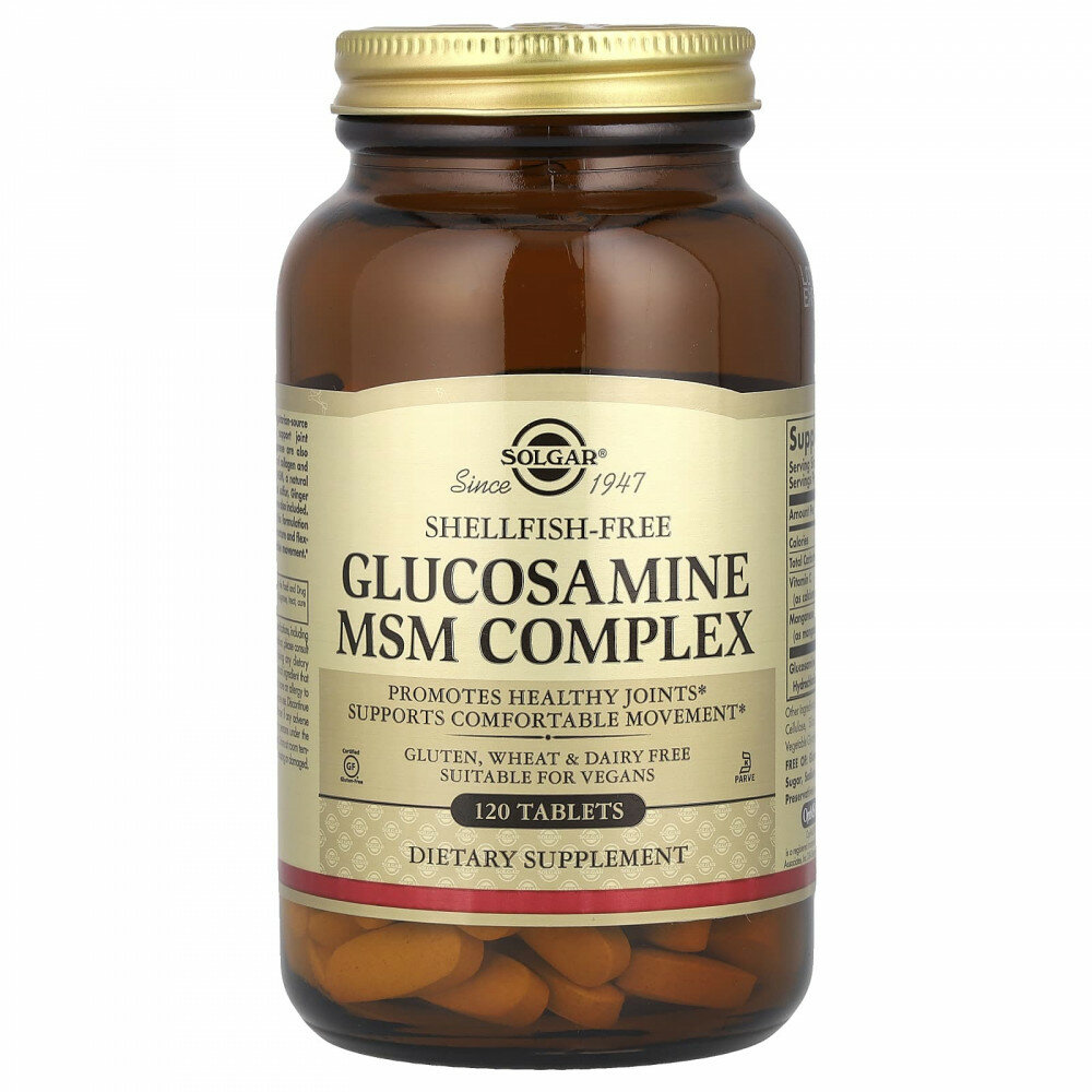 Solgar, комплекс глюкозамина с МСМ, 120 таблеток