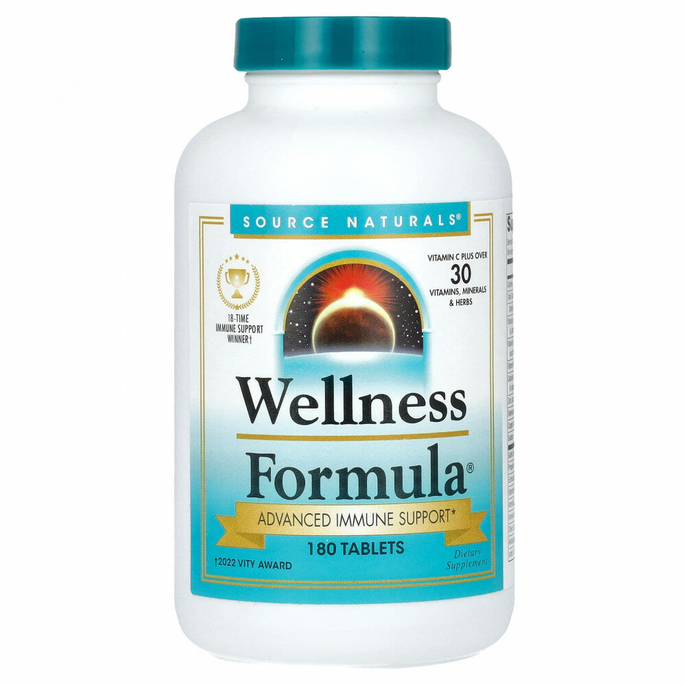 Source Naturals, Wellness Formula®, улучшенная поддержка иммунитета, 180 таблеток