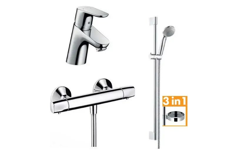 Набор Hansgrohe Comfort Set Focus E2, термостат, душ. гарнитур, раковина, 31750000
