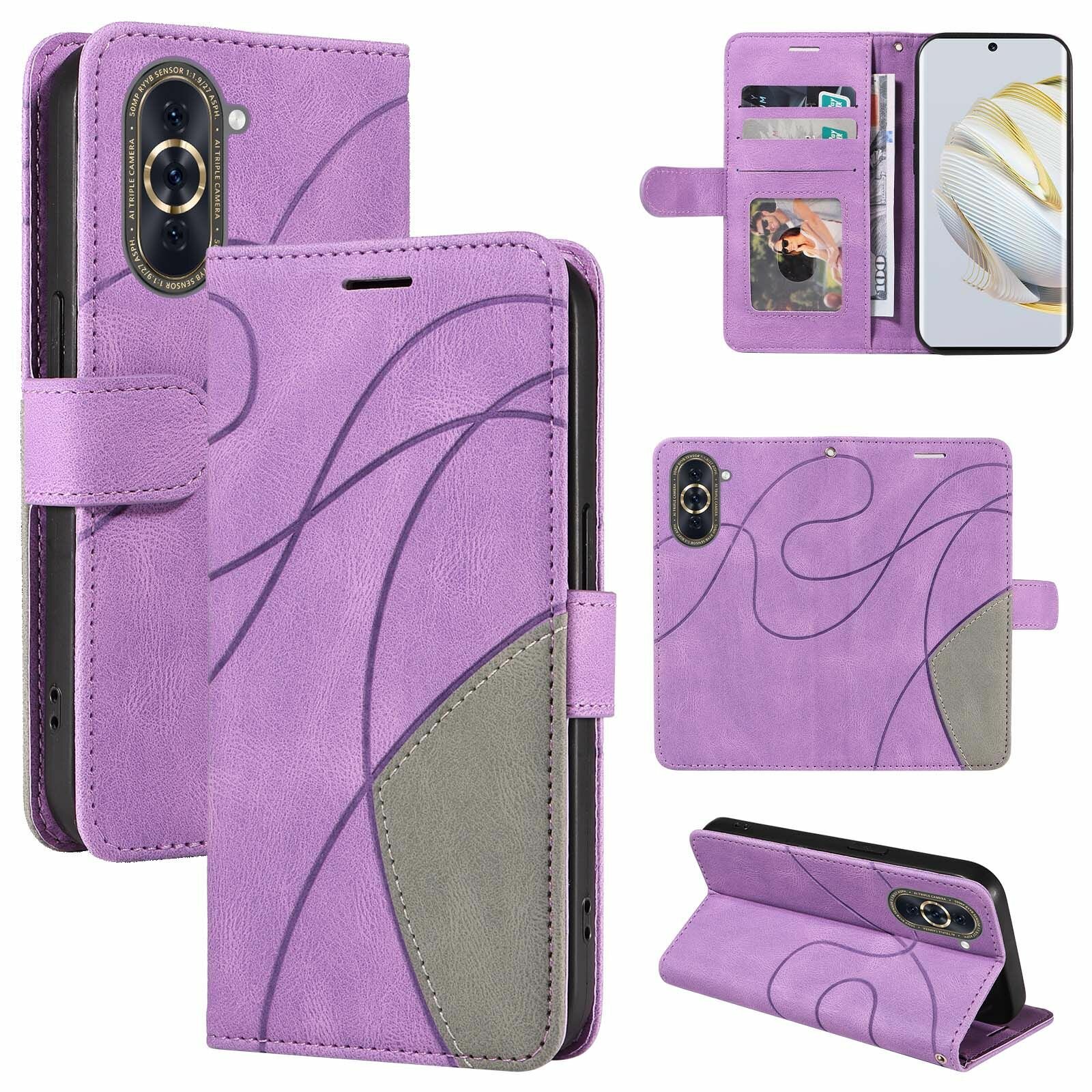 YIKATU Чехол Книжка Для Huawei Nova 10(Хуавей Нова 10) Магнитной Застежкой Хлятиком И Отделением Под Карты Кожаный