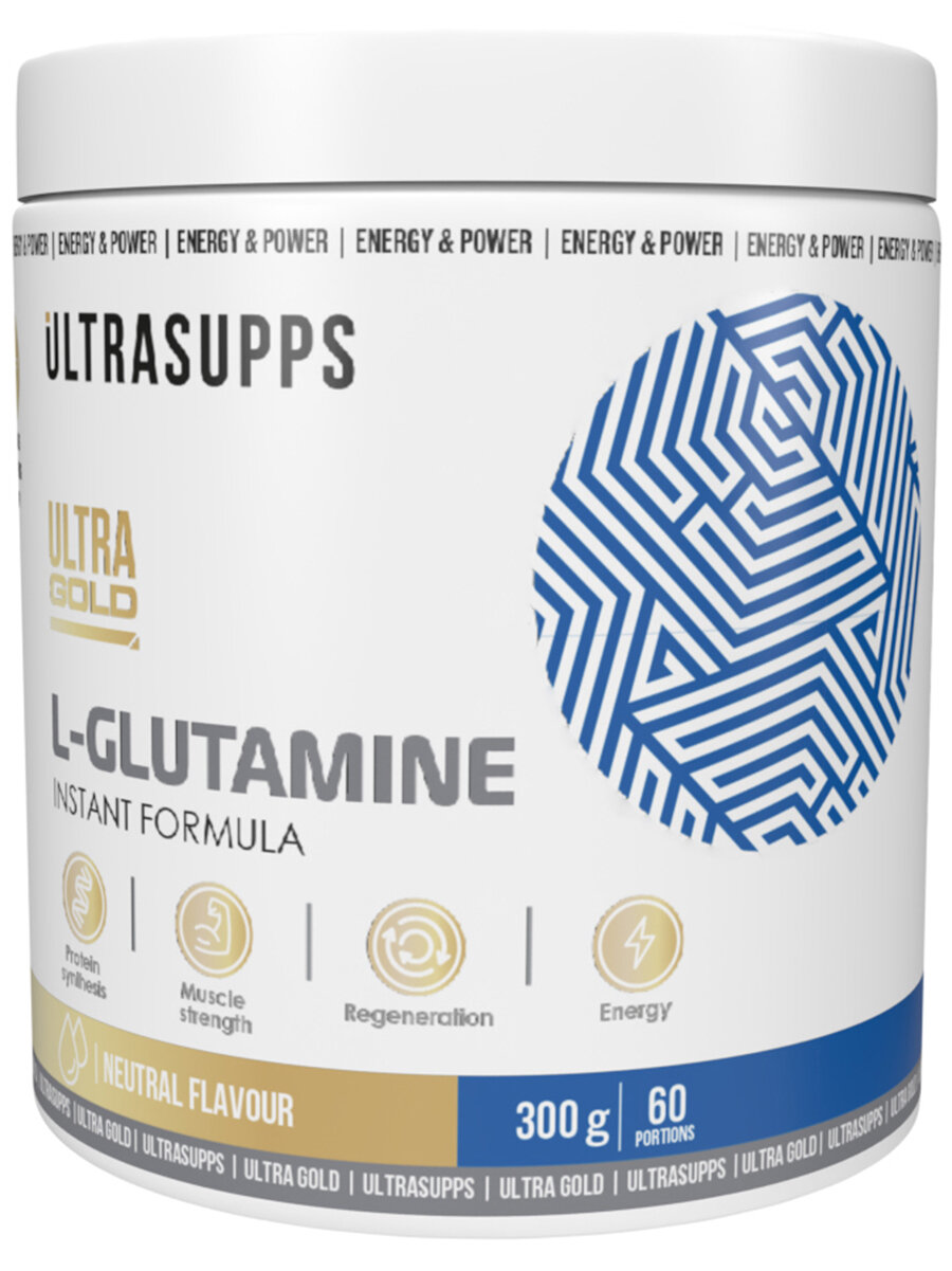 Л-глютамин UltraSupps Ultra Gold L-Glutamine - 300 грамм, натуральный