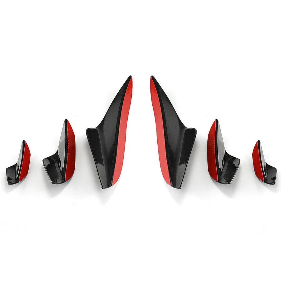 6шт Плавники Переднего Бампера Canards Для BMW E90 E92 E93 M3 2005-2012 Разветвители Для Губ Переднего Бампера Глянцевый Черный