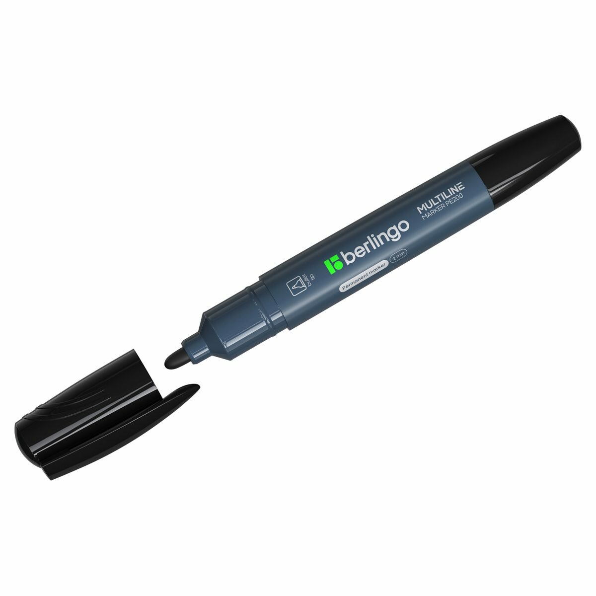 Маркер перманентный Berlingo Multiline PE200 (2мм, круглый наконечник, черный) (PM6104)