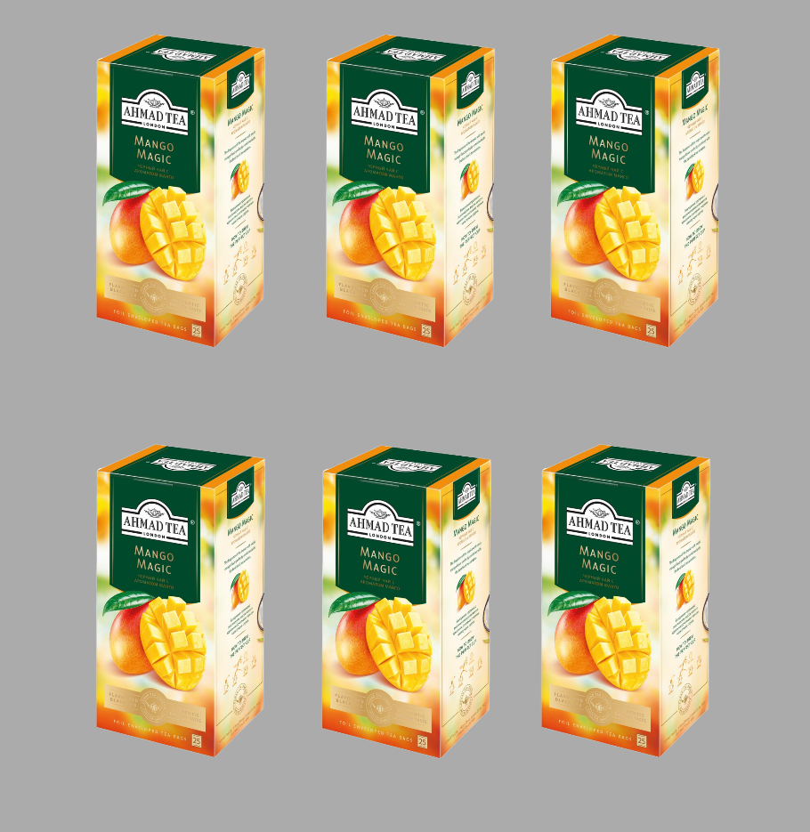 Чай черный Ахмад Магия Манго 25 пакетиков, 6 штук