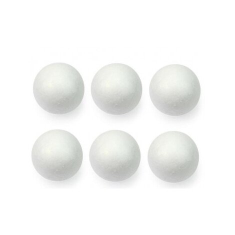 Форма-заготовка для творчества Туендатская сувенирная мастерская из пенопласта, Шар D 5 см, Еврослот, 6 шт