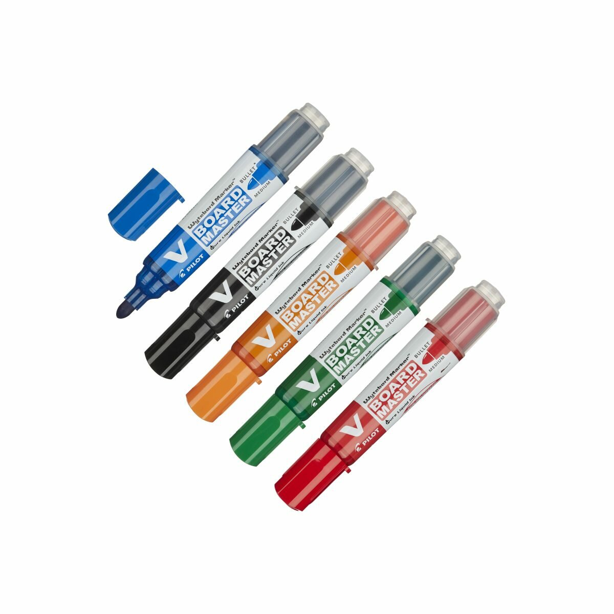 Набор маркеров для досок Pilot Board Master (круглый наконечник, 2.5мм, 5 цветов) 5шт. (WBA-VBM-M-S5), 10 уп.