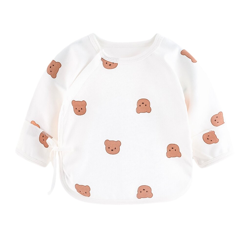 Одежда Для Новорожденных из 100% Хлопка Для Маленьких Мальчиков И Девочек, Летняя Футболка, Детский Вязаный Мишка