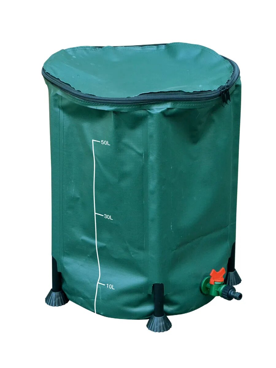 Гибкая бочка GLQ для хранения воды, ПВХ, зеленая, с фильтром, краном, крышкой