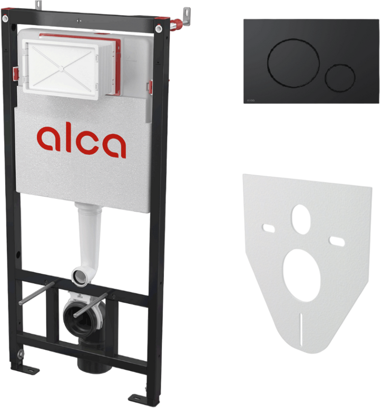Система инсталляции для унитазов AlcaPlast AM101/1120-4:1 RU M678-0001 кнопка смыва черная