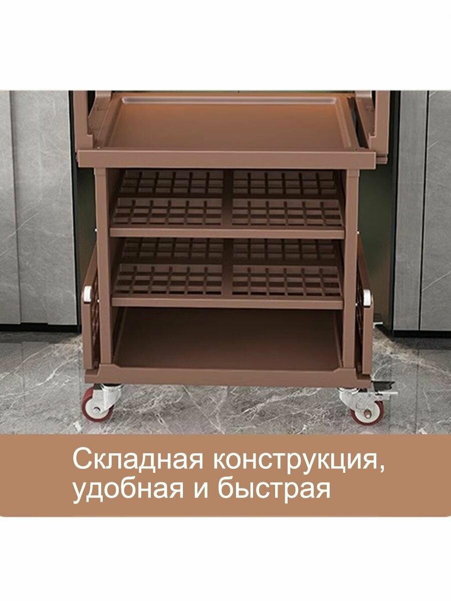 Уборочная тележка, полипропилен, оксфорд, габариты 136 см x 47 см x 98 см, серая — фото 1