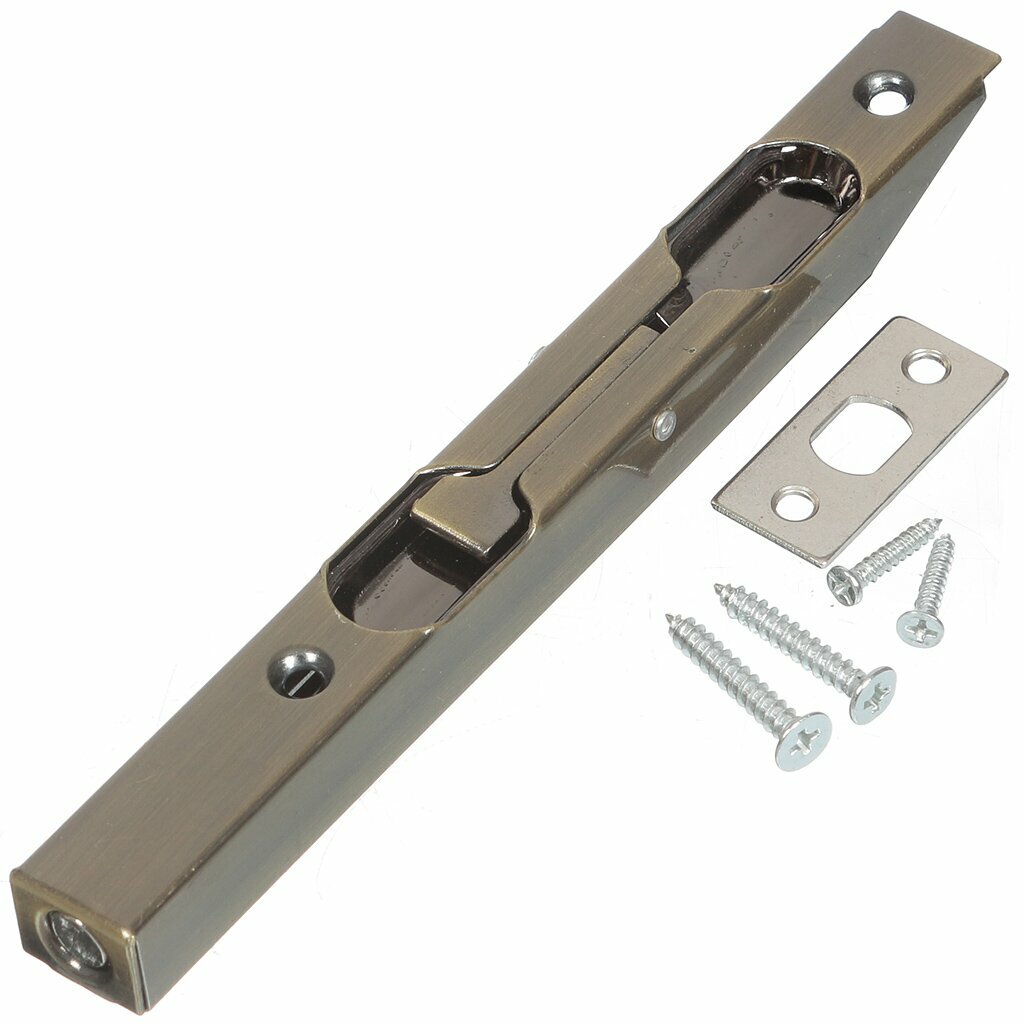 Шпингалет дверной TRODOS торцевой, ригель круглый, 160 мм, бронза