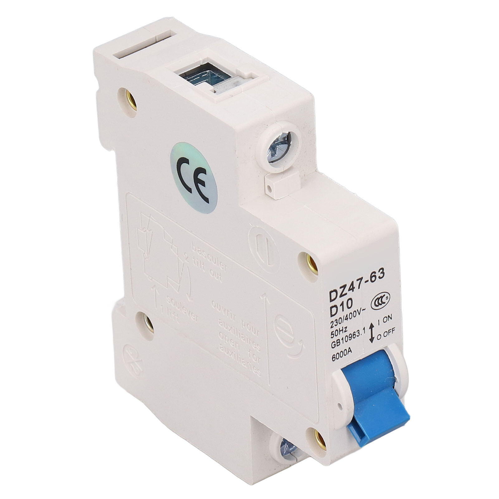Мини-выключатель 1P 230V 400V Din-рейка 10A 6000 Автоматический выключатель с отключающей способностью