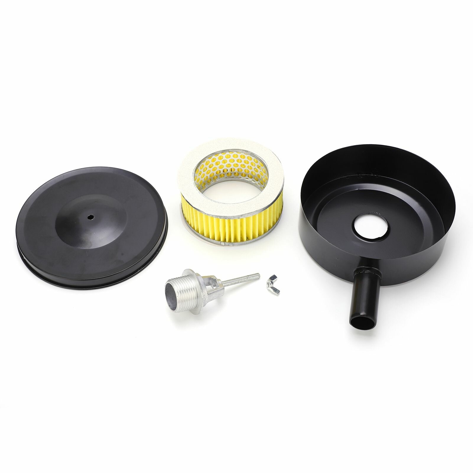 Глушитель-фильтр компрессора 150, железный корпус, резьба G1, шумоподавление