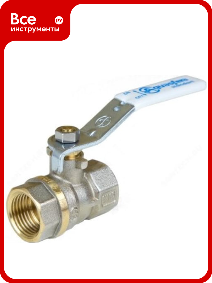 Шаровой кран Aquasfera латунь, никель, полнопроходной рычаг, Standard Ду20 Ру30