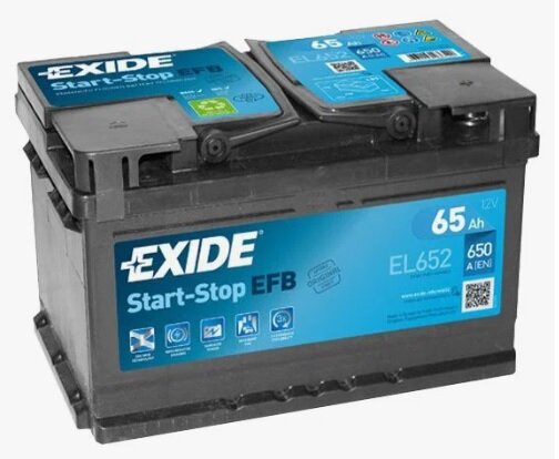 Автомобильный аккумулятор EXIDE EFB EL652 278x175x175