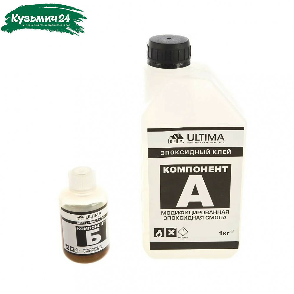 Клей эпоксидный Ultima Компонент А модифицированная смола, двухкомпонентный, 900 г + 100 г