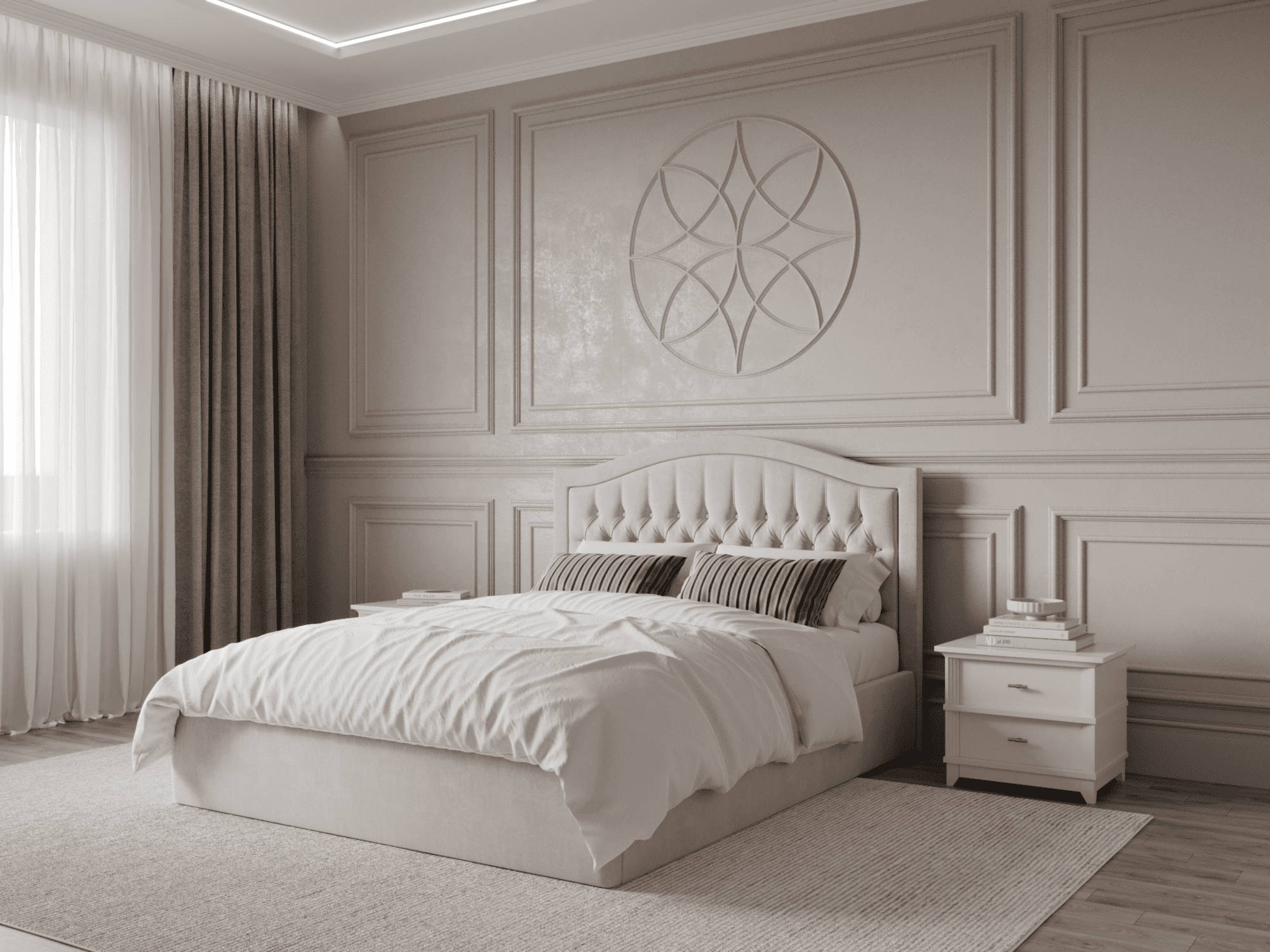 Кровать "Каталана", 140x200 см, с подъемным механизмом, мягкое изголовье