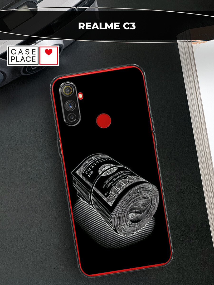 Чехол на Realme C3 / Реалми C3 с принтом Кубышка денег