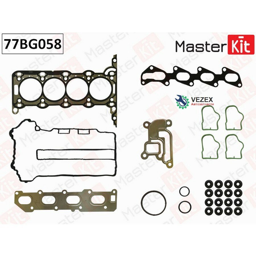 MASTERKIT 77BG058 Верхний комплект прокладок ГБЦ Opel Astra G/ H/ Corsa B 1.4i (двиг. Z12XE) 04- 77BG058