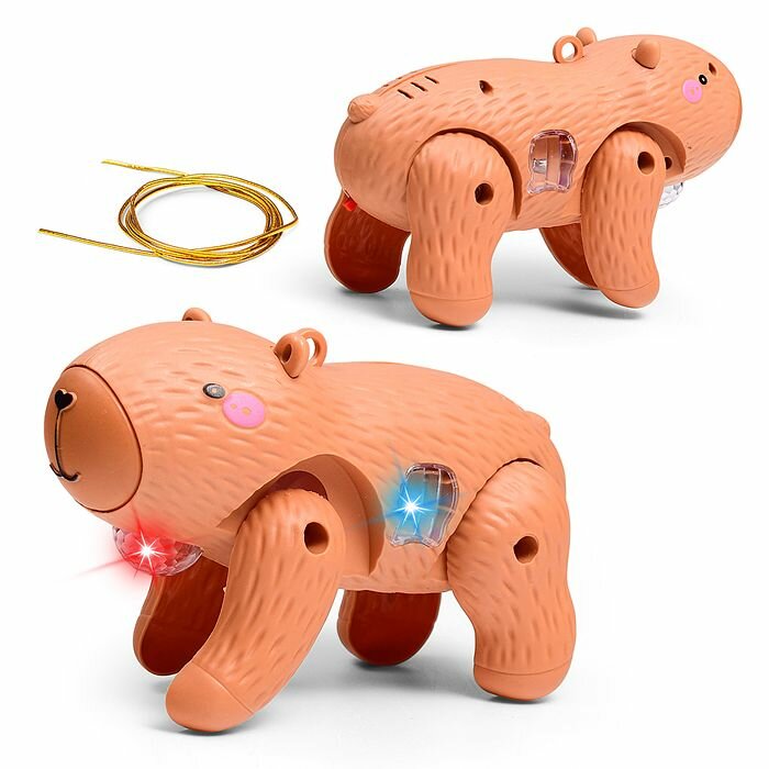 Интерактивная игрушка Oubaoloon "Капибара", свет, звук, в пакете