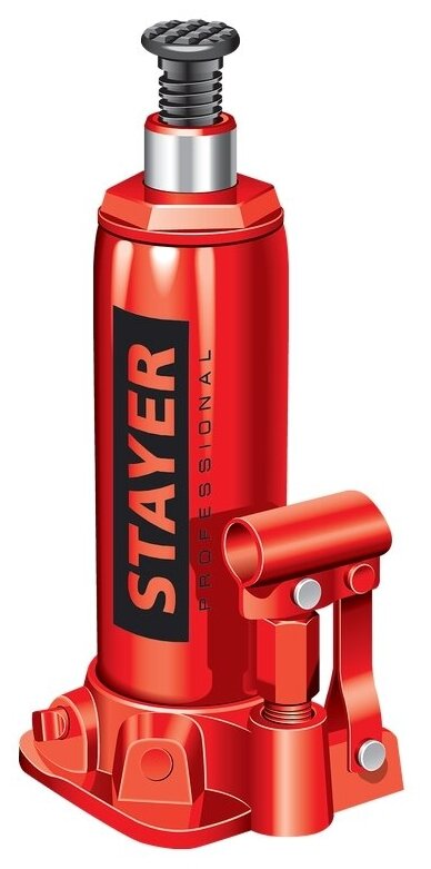 Гидравлический бутылочный домкрат STAYER RED FORCE 8т 230-457мм 43160-8