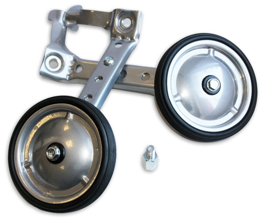 Колеса боковые балансирные для детского велосипеда на 16-24" для скоростного велосипеда, с крепежом, , металлические 128мм хромир.