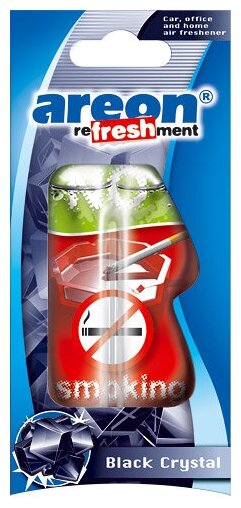 Ароматизатор на зеркало Areon Refreshment гелевый Black Crystal черный кристалл