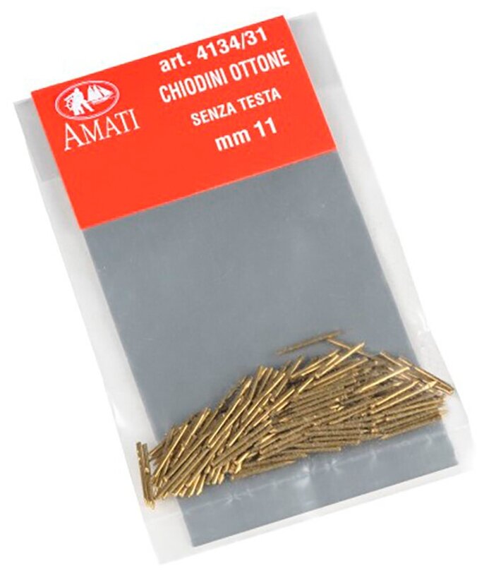 Гвоздь без шляпки, латунь, 11 мм, 200 шт, для моделизма, Amati