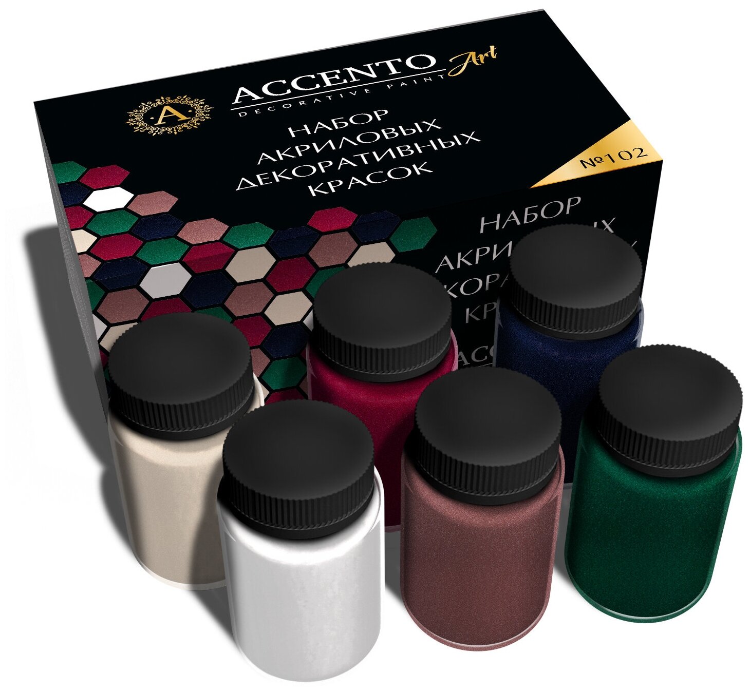 Набор акриловых красок для творчества 6*75г №102 TM ACCENTO ART