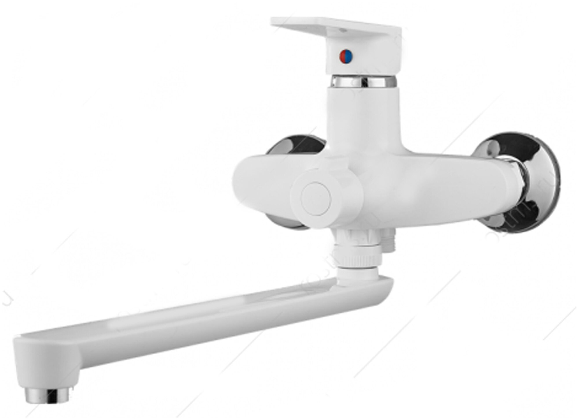 PL6-006E Смеситель для ванны с длинным изливом из высокопрочного пластика- белый